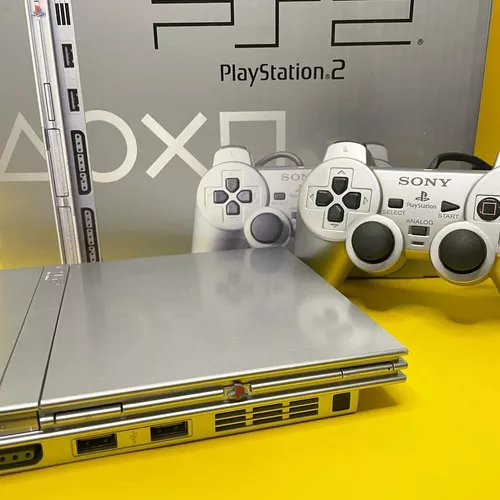 Playstation 2 Slim Silver En Caja Completo Con Joystick - Retro Store